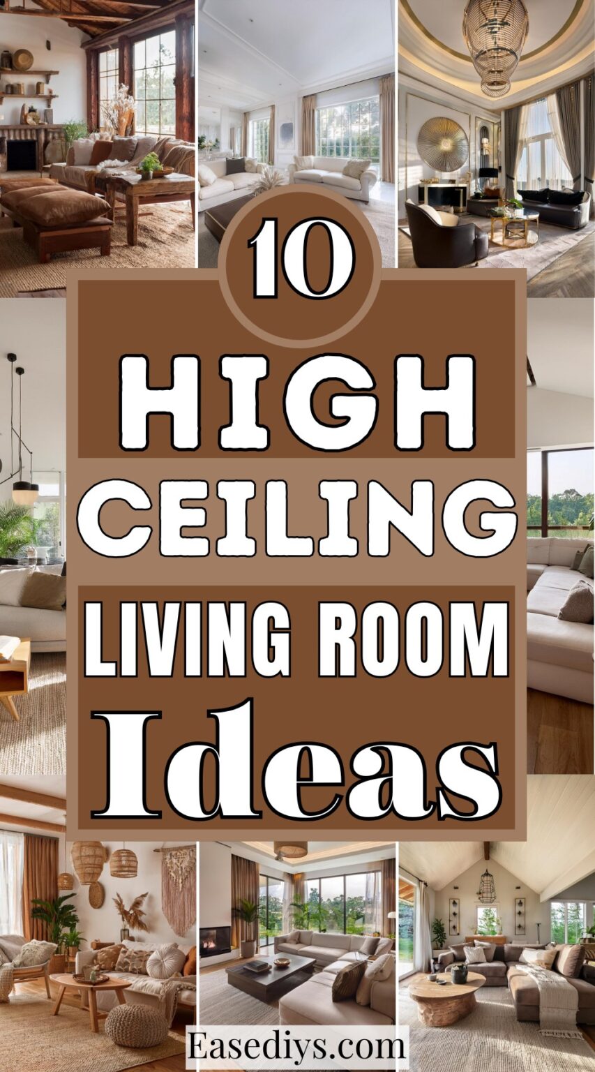 10 High Ceiling Modern Living Room Ideas - Ease DIYs